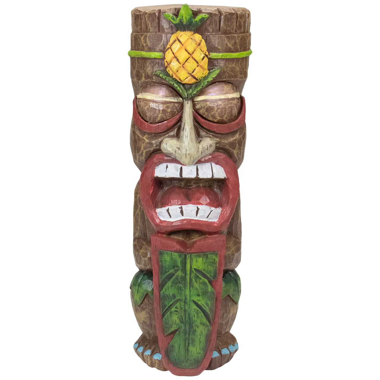 16" Solar Lighted Polynesian Outdoor Garden Tiki Statue | Christmas Central