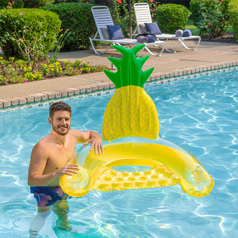 60" Inflatable Pineapple Swimming Pool Sling Chair Pool Float ...