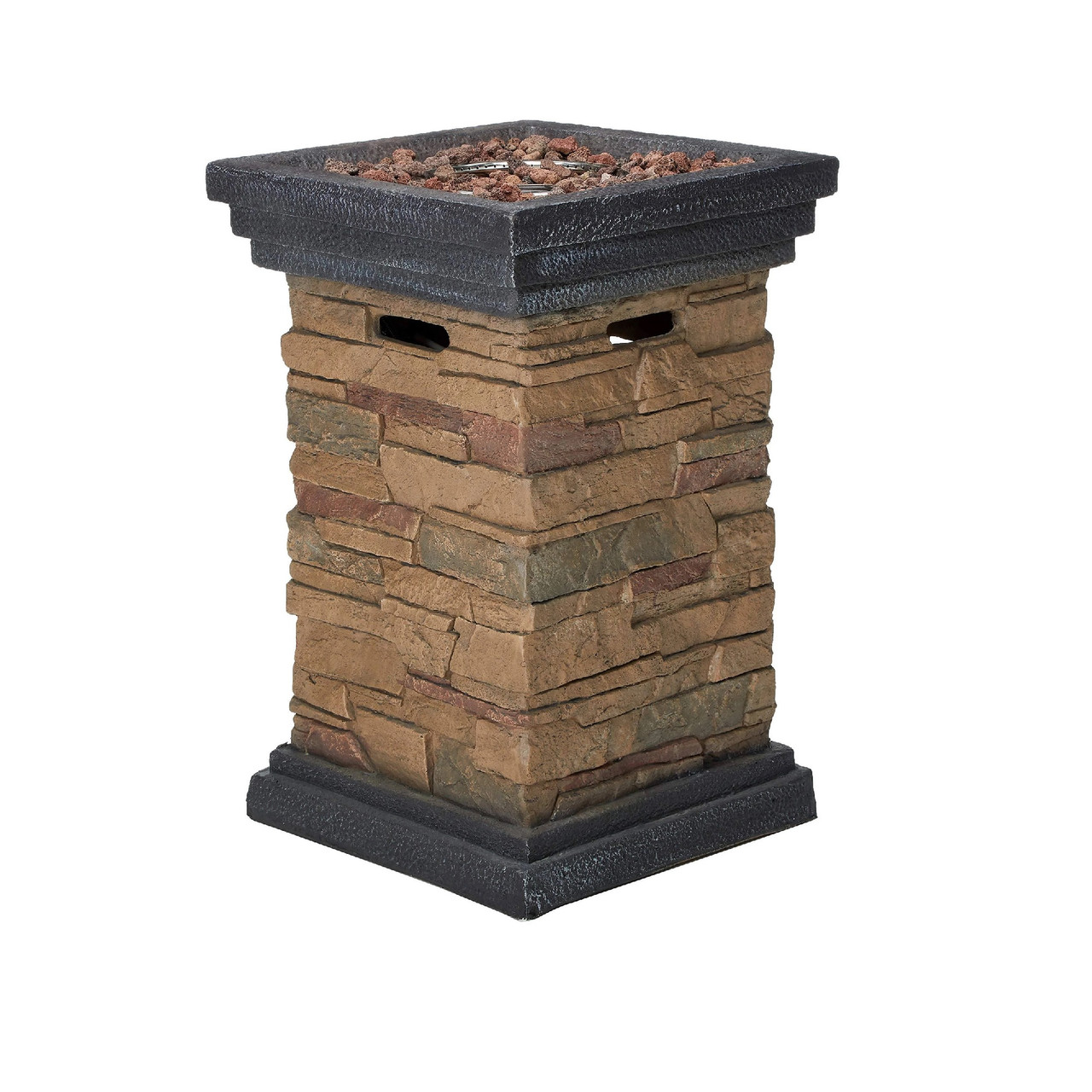 29.25" Classic Stone Column Style Gas Fire Pit | Christmas Central