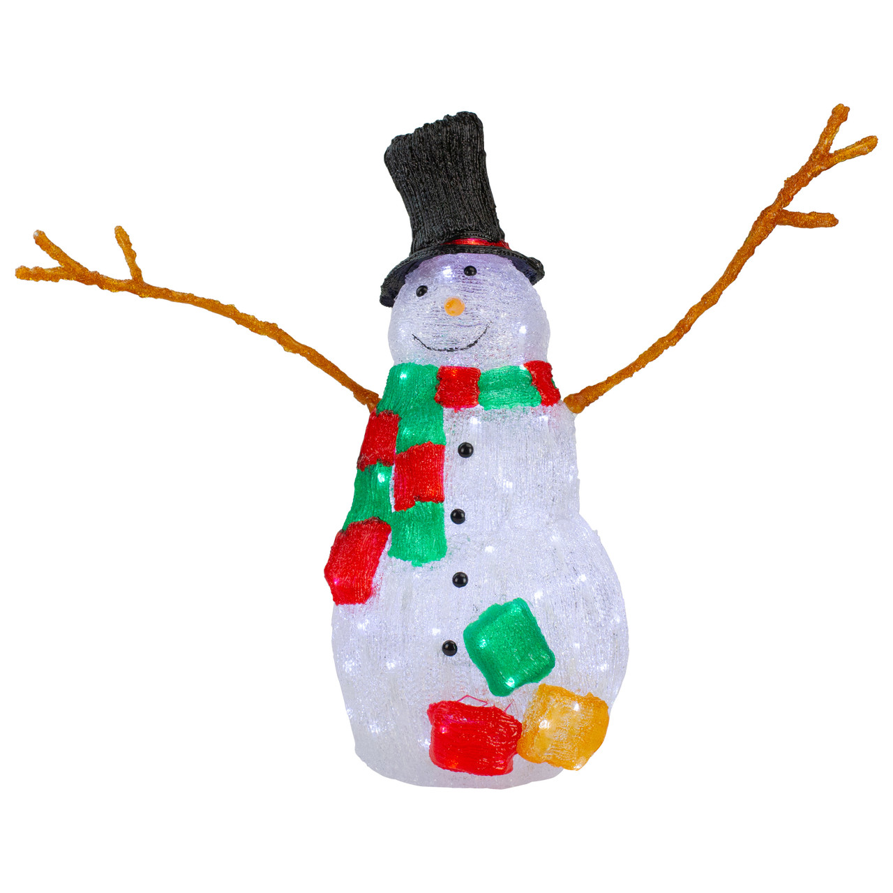 Lighted Commercial Grade Acrylic Snowman Outdoor Christmas Decoration ...