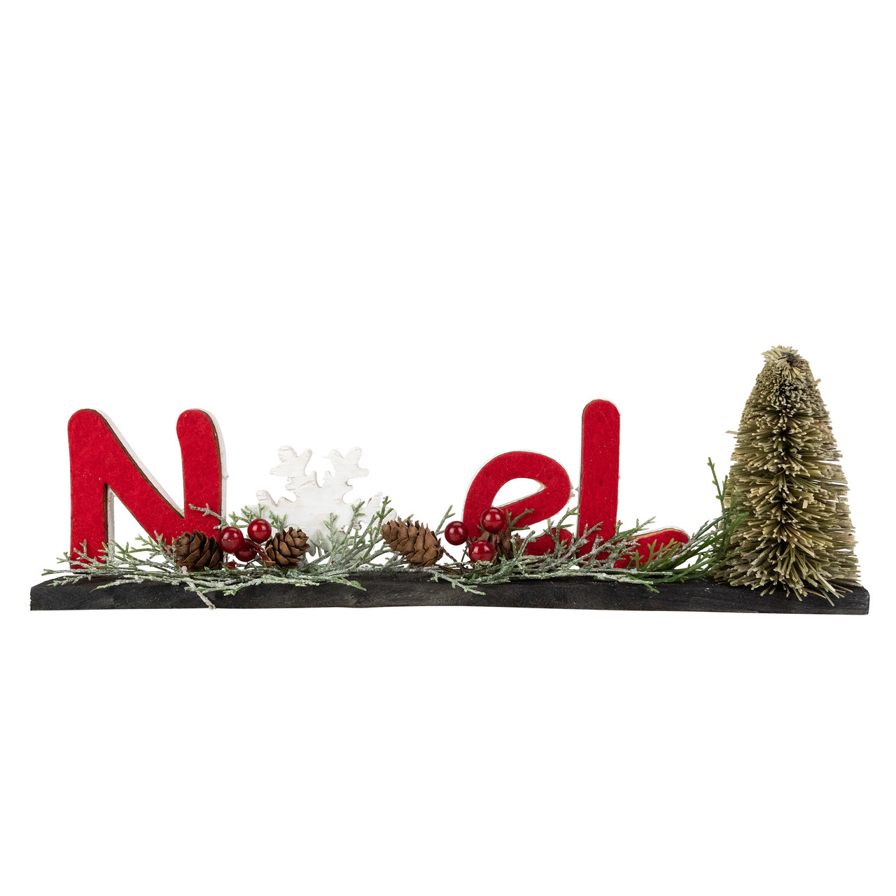 14" Red Noel Winter Scene with Snowflake Christmas Sign | Christmas Central