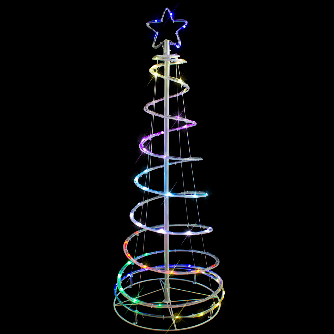 4' LED Color Changing Multiple Function Outdoor Spiral Christmas Tree ...