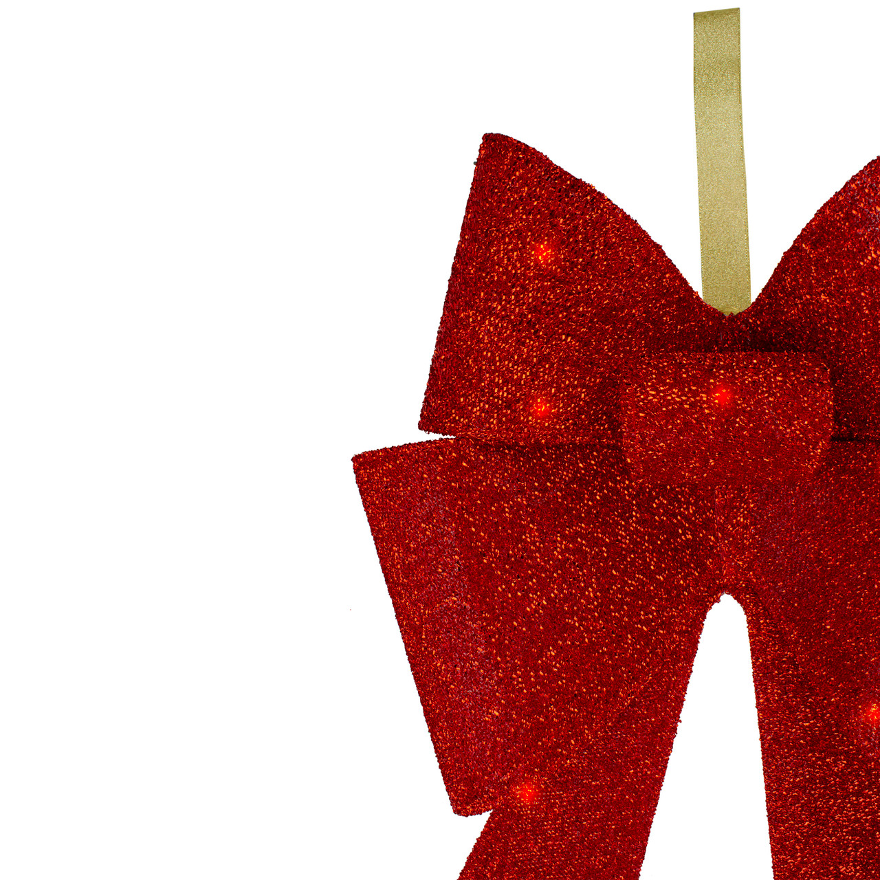 26" LED Lighted Red Tinsel Bow Christmas Decoration | Christmas Central