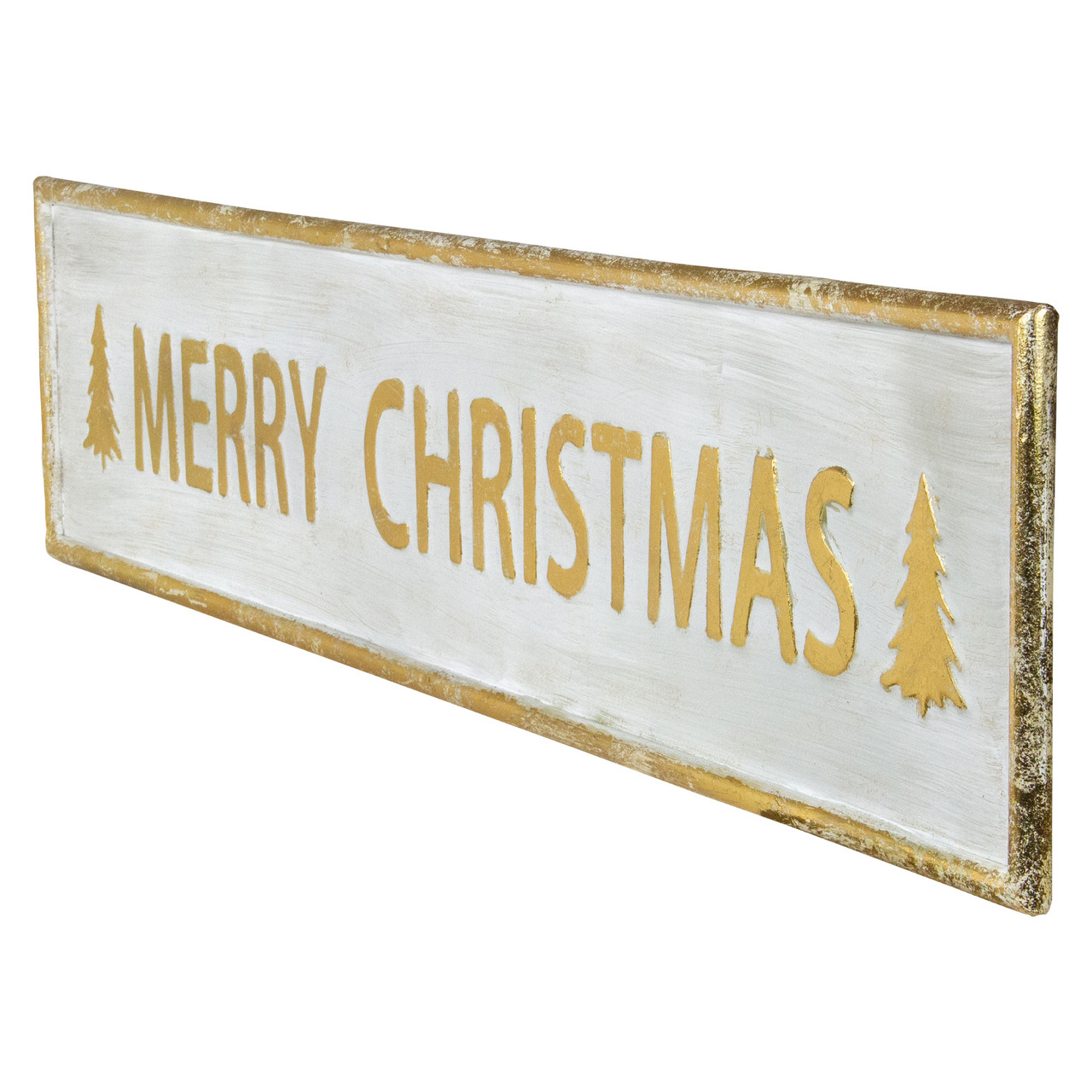 48" Metallic Gold Merry Christmas Metal Wall Sign | Christmas Central