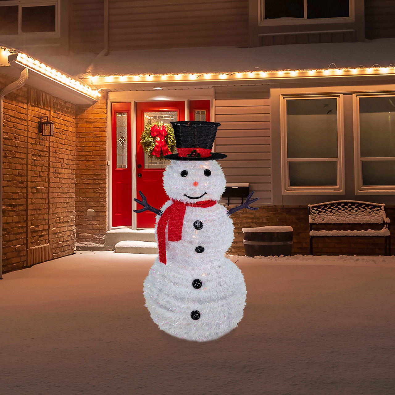 4' Lighted Pop-Up Snowman Outdoor Christmas Decoration | Christmas Central