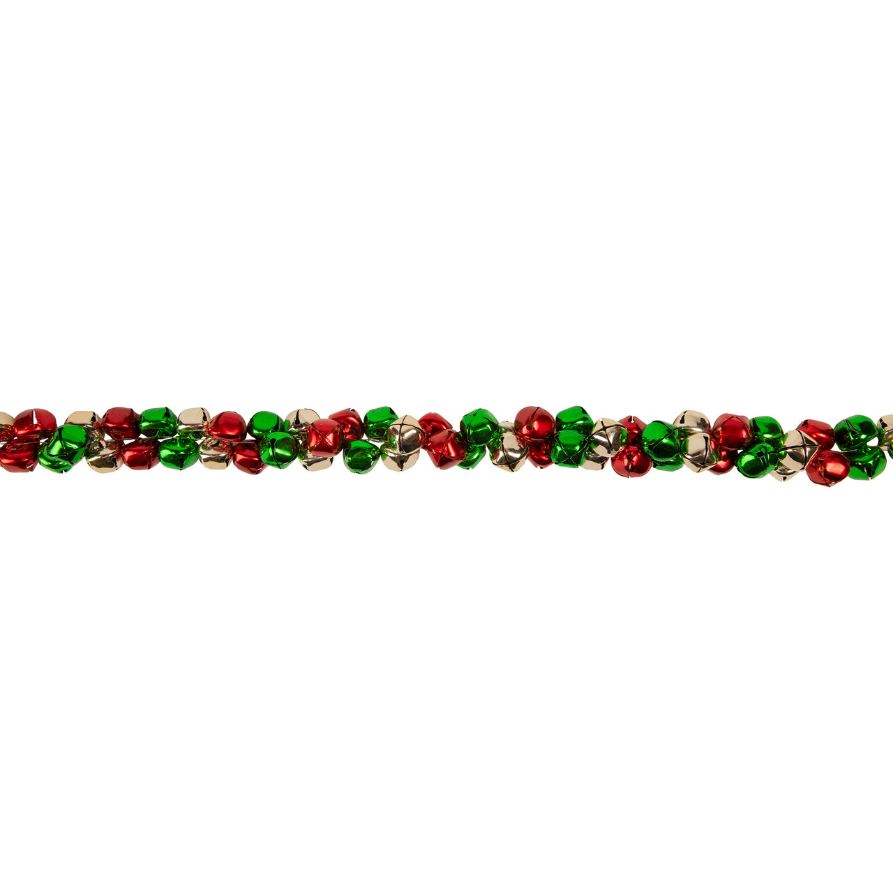5' Red, Green & Gold Jingle Bell Christmas Garland | Christmas Central