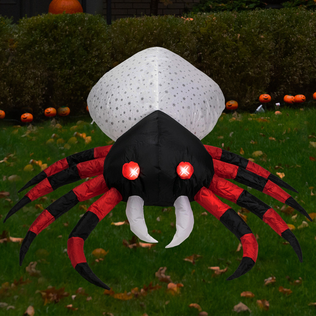 4ft Lighted Inflatable Chill & Thrill Spider Outdoor Halloween ...