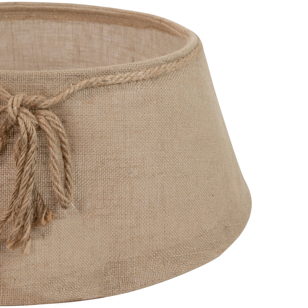 22" Beige Burlap with Rope Christmas Tree Collar | Christmas Central