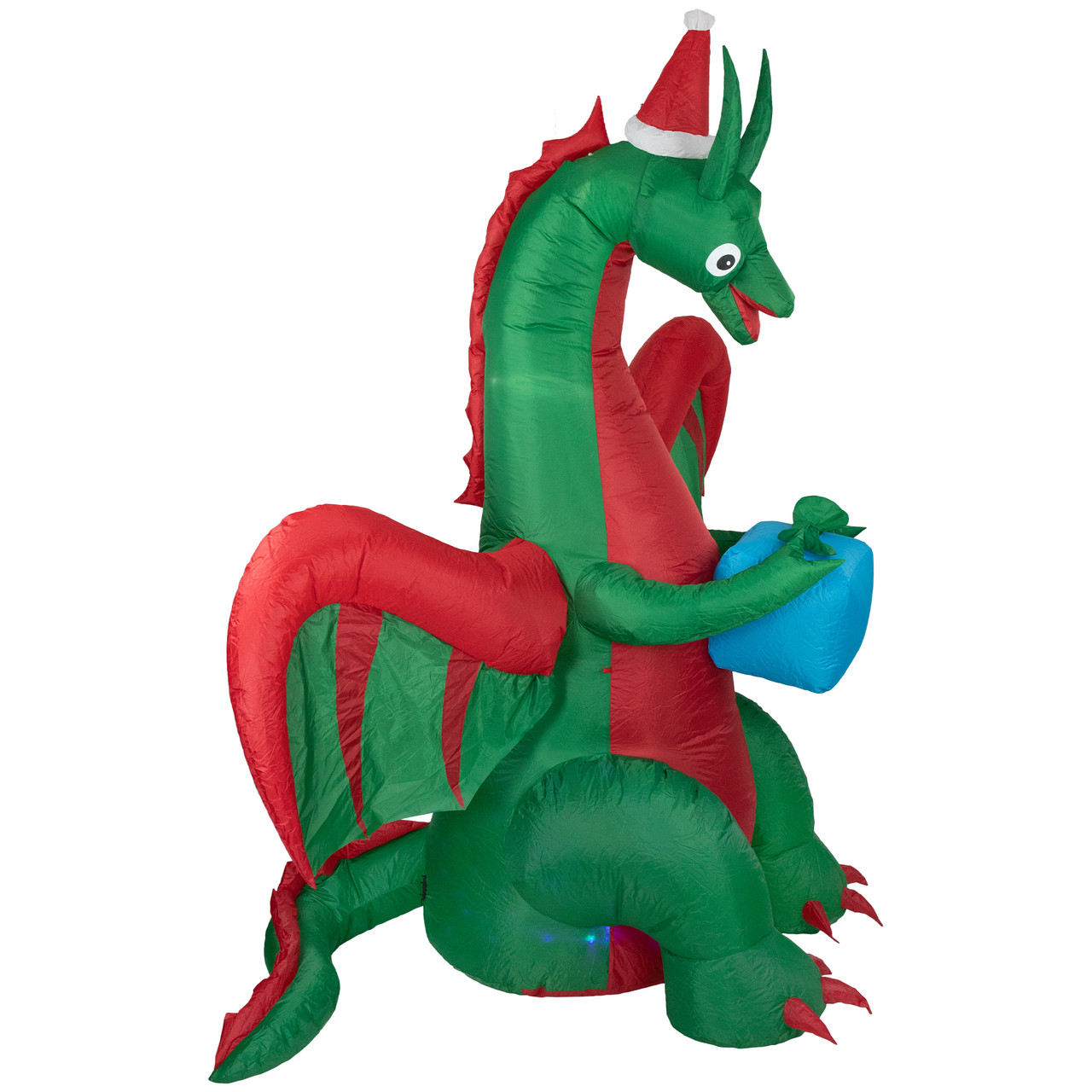 6' Inflatable LED Lighted Dragon with Gift Outdoor Christmas Decoration ...