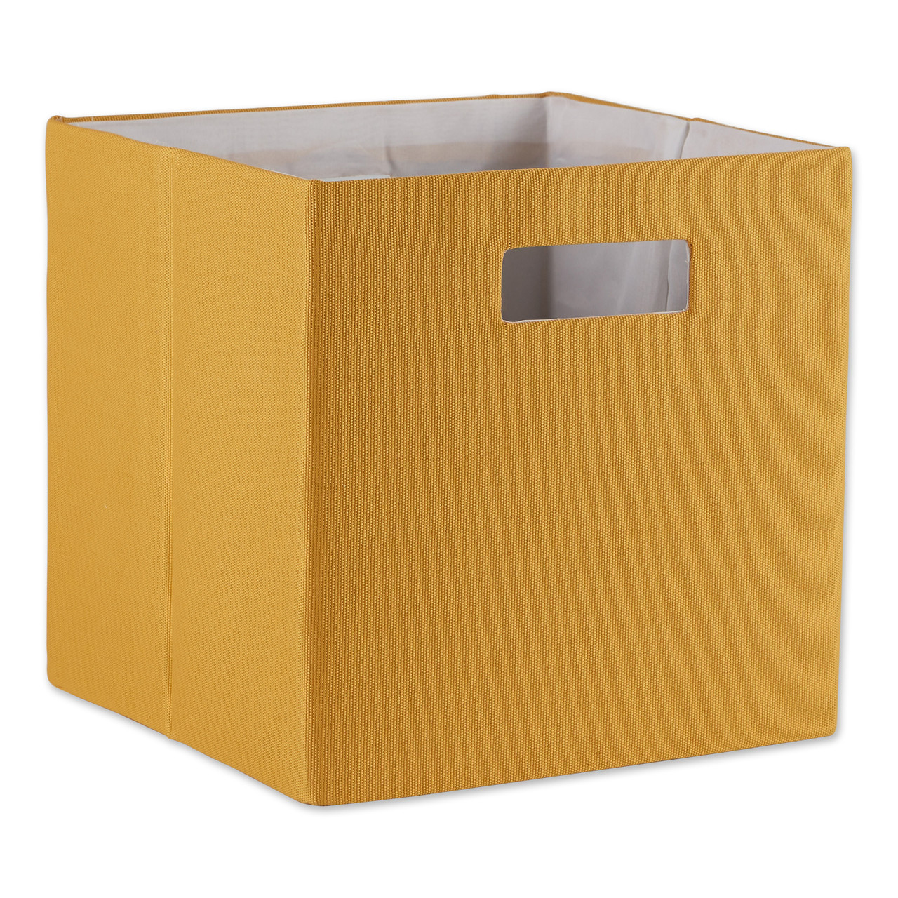 11" Honey Gold Solid Cube Square Storage Bin | Christmas Central