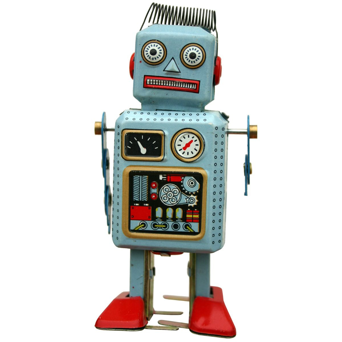 5" Blue & Red Vintage Style Wind Up Robot Adult Collectible Tin Figure ...