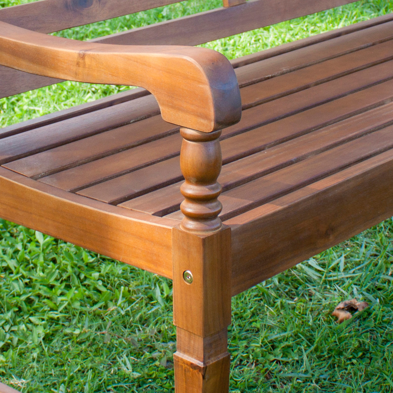 49" Brown Wooden Nantucket Garden Bench | Christmas Central