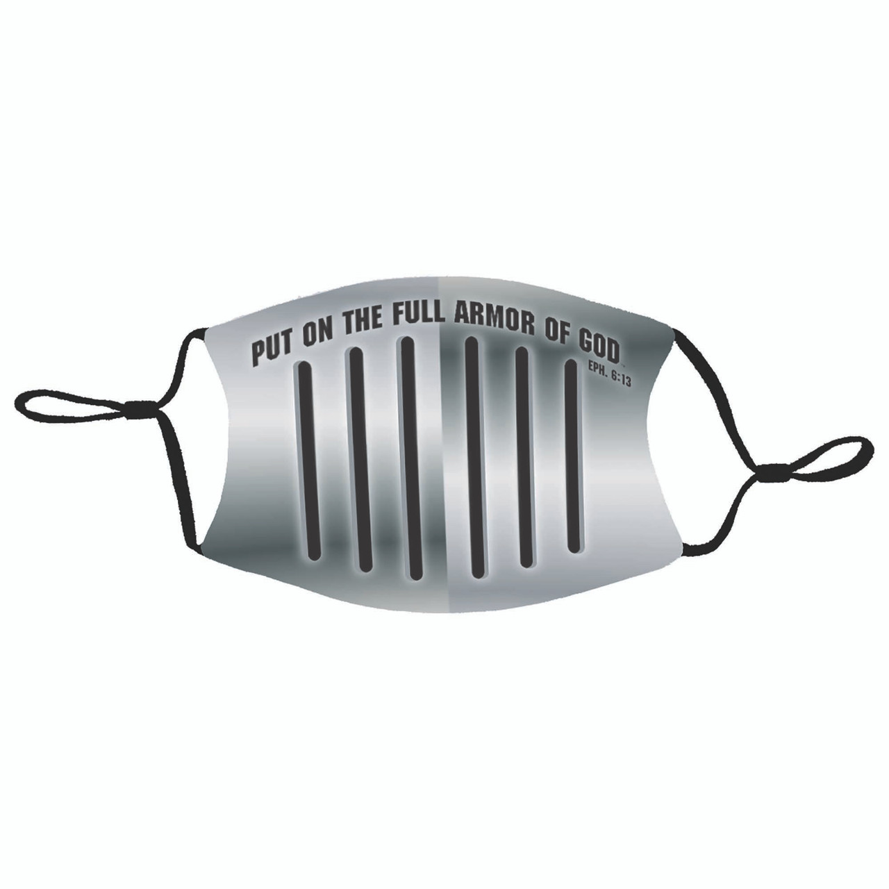 7" Gray & Black Full Armor Of God Safety Face Mask | Christmas Central