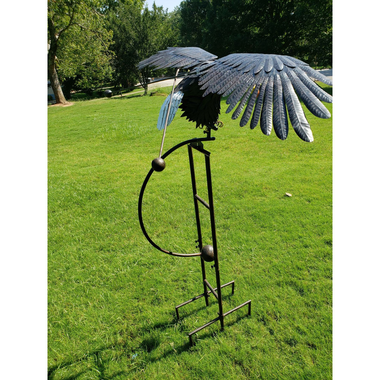 72" Black & Gray Eagle Rocker Outdoor Garden Stake | Christmas Central