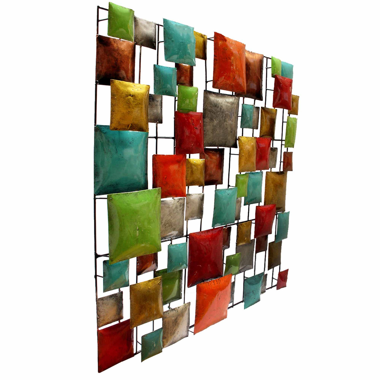 28" Abstract-Themed Squares & Rectangles Decorative Wall Art ...