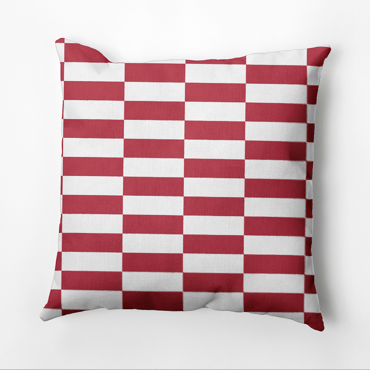 26" x 26" Red & White Rectangle Check Throw Pillow | Christmas Central