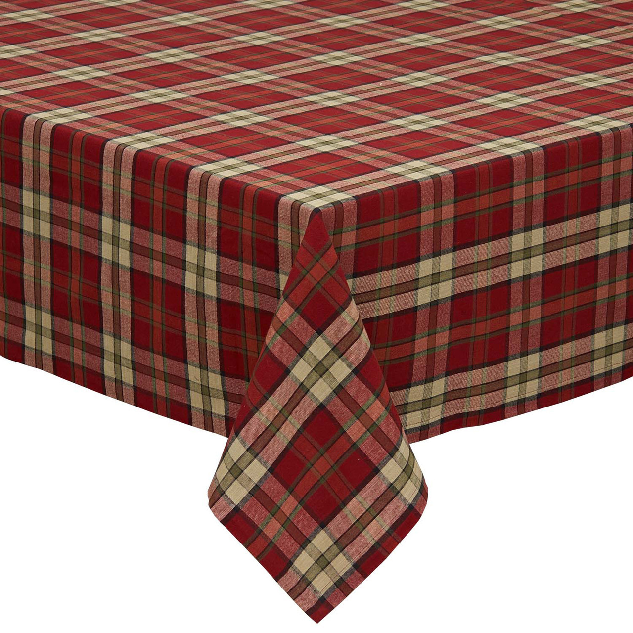 52" x 52" Campfire Red & White Classic Plaid Table Cloth | Christmas ...