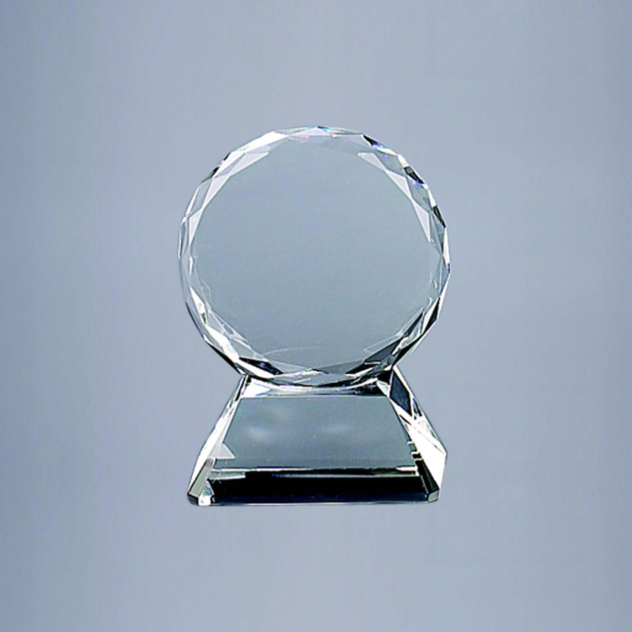 5" Round Optic Glass Trophy | Christmas Central
