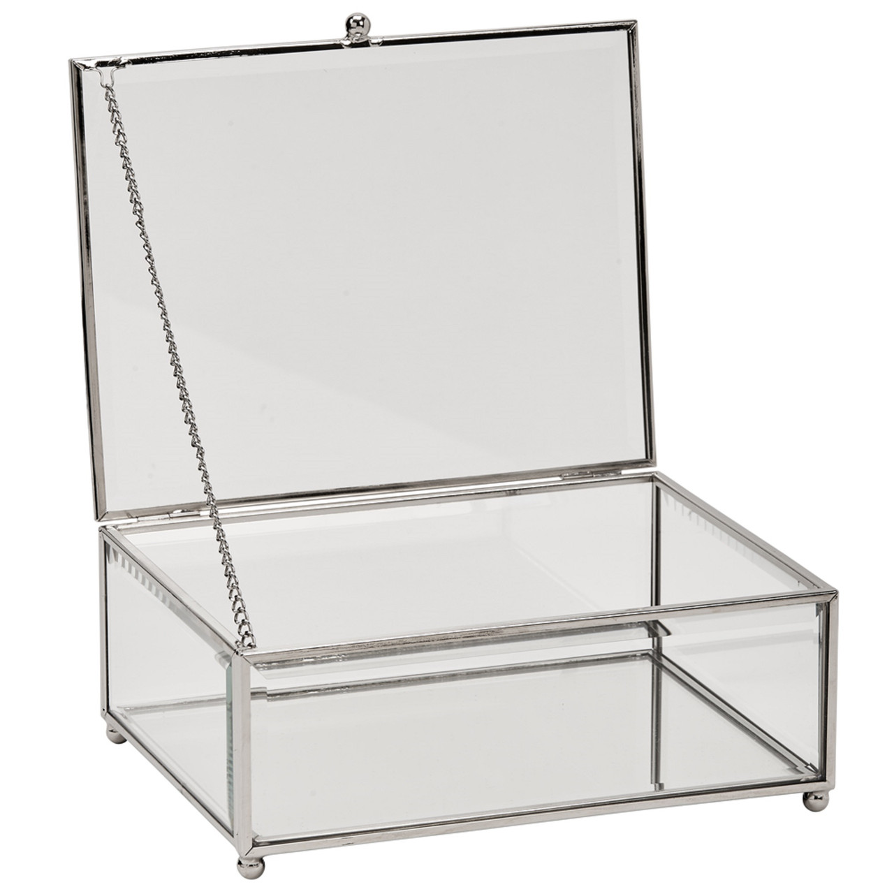 7.25" Rectangular Transparent Glass Hinged Box | Christmas Central