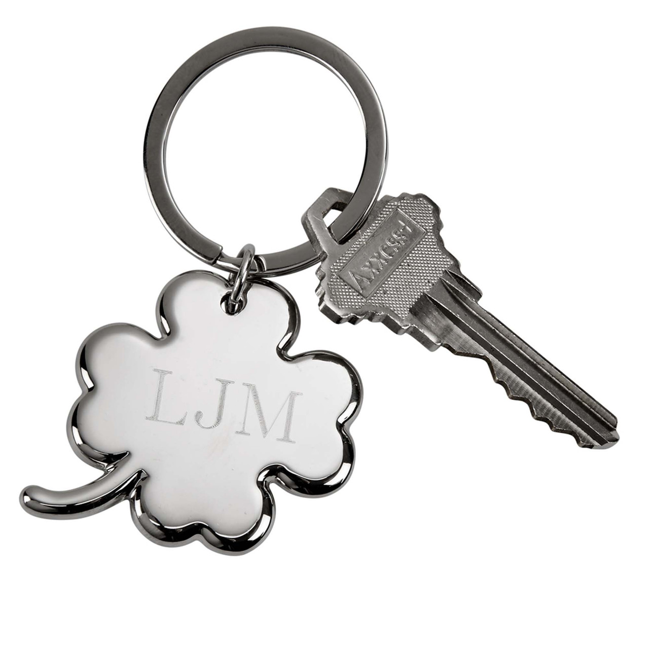 3" 4 Leaf Clover Design Stainless Steel Key Chain | Christmas Central