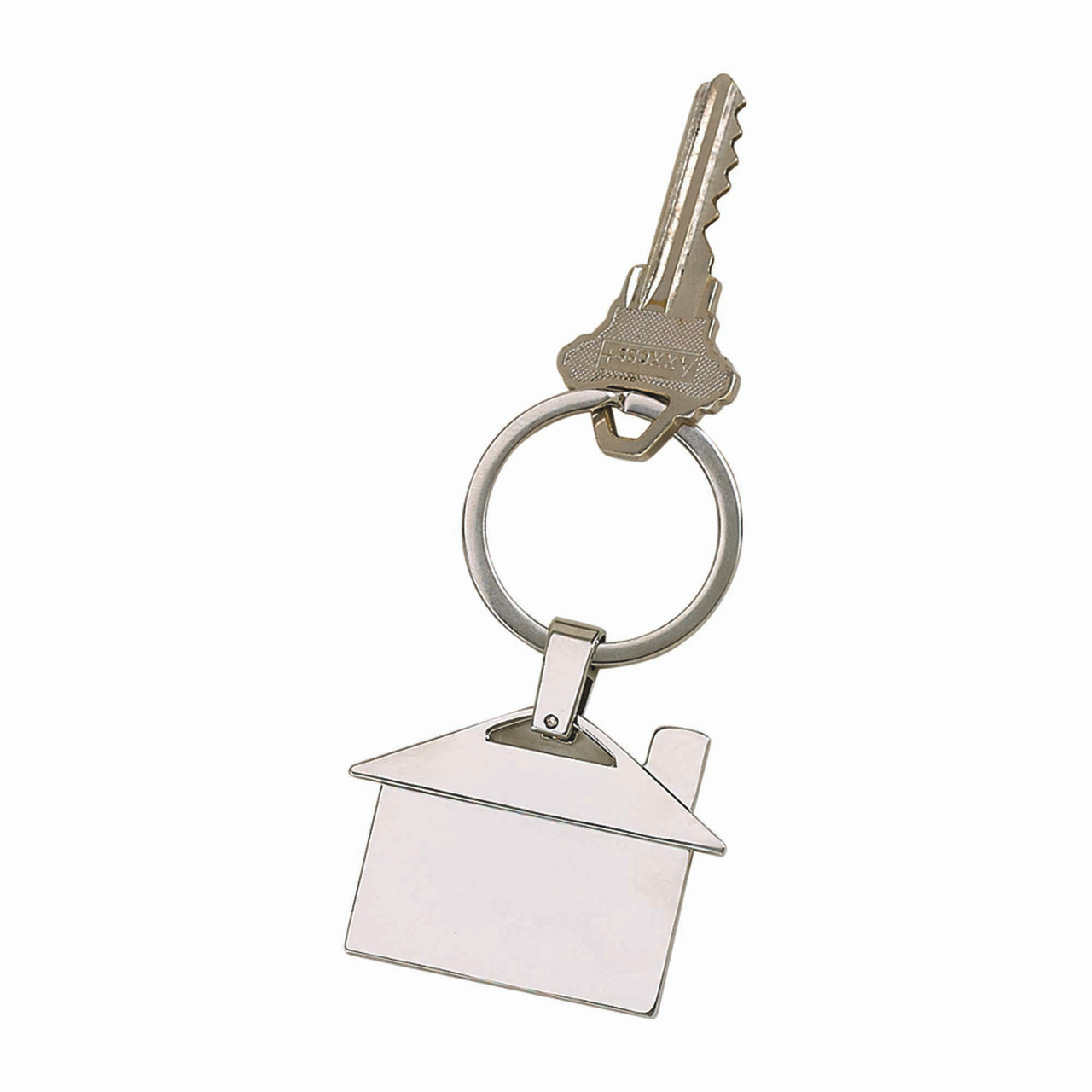 3" Nickel-Plated House-Shaped Key Chain With Ring | Christmas Central