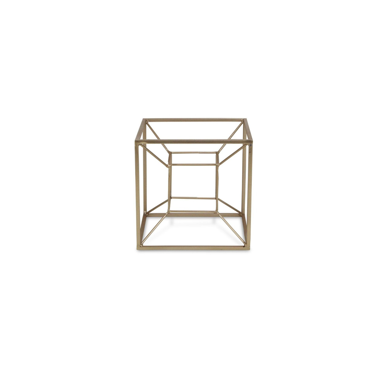 8" Gold Large Tesseract Tabletop Decoration | Christmas Central