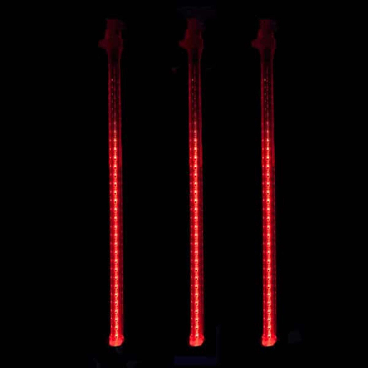 48 Red LED Dripping Icicle Tube Christmas Lights - White Wire ...