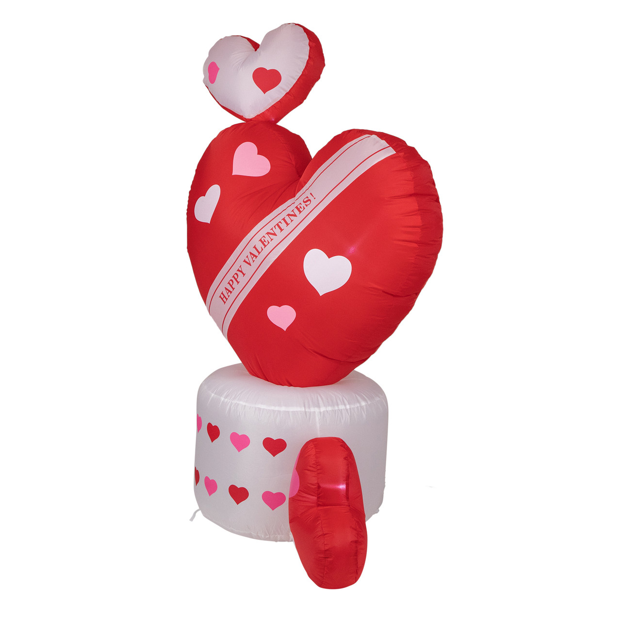 5' Inflatable Lighted Valentine's Day Rotating Heart Outdoor Decoration ...