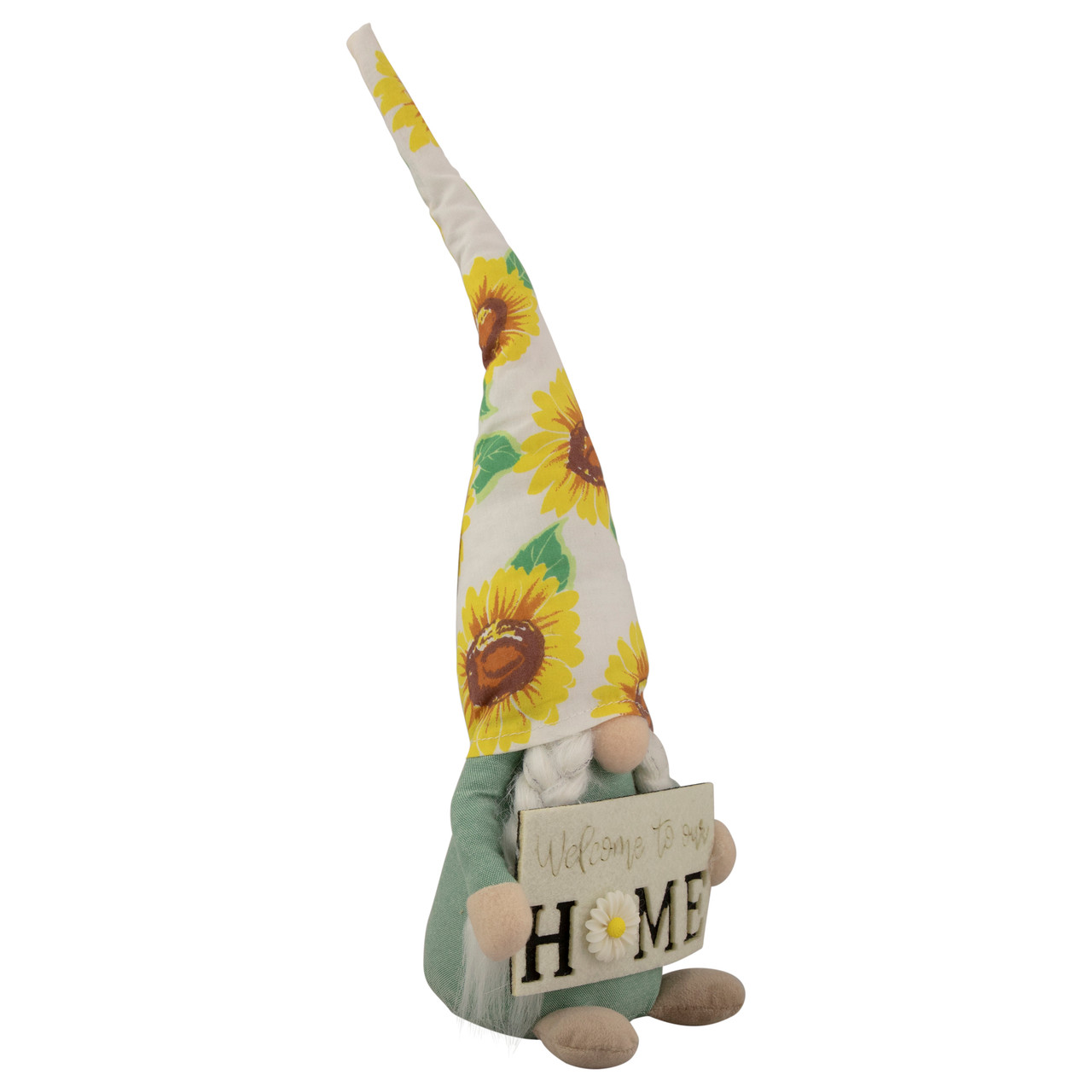 15.5" Welcome to Our Home Spring Gnome with Sunflower Hat | Christmas ...