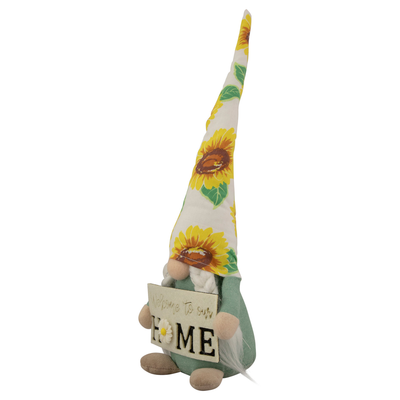 15.5" Welcome to Our Home Spring Gnome with Sunflower Hat | Christmas ...