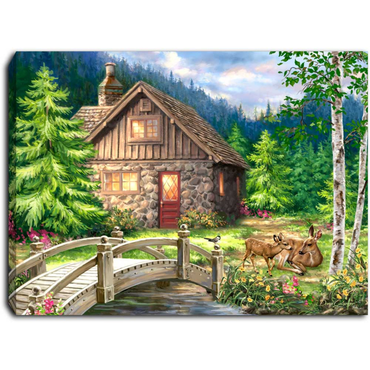 8" Green & Brown The Cottage LED Lighted Tabletop Decor | Christmas Central