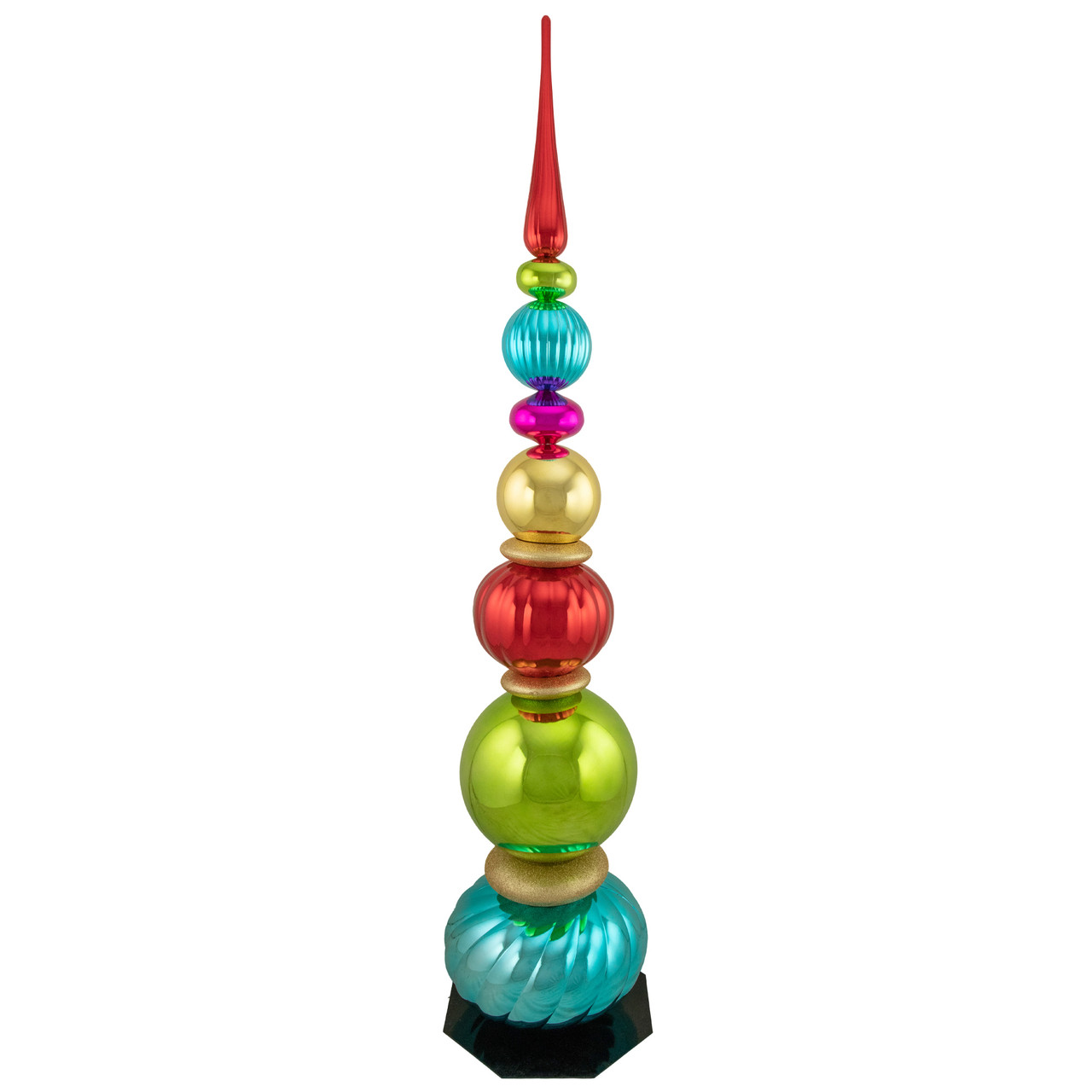 54" Multi-Color Topiary Finial Tower Commercial Christmas Decoration ...
