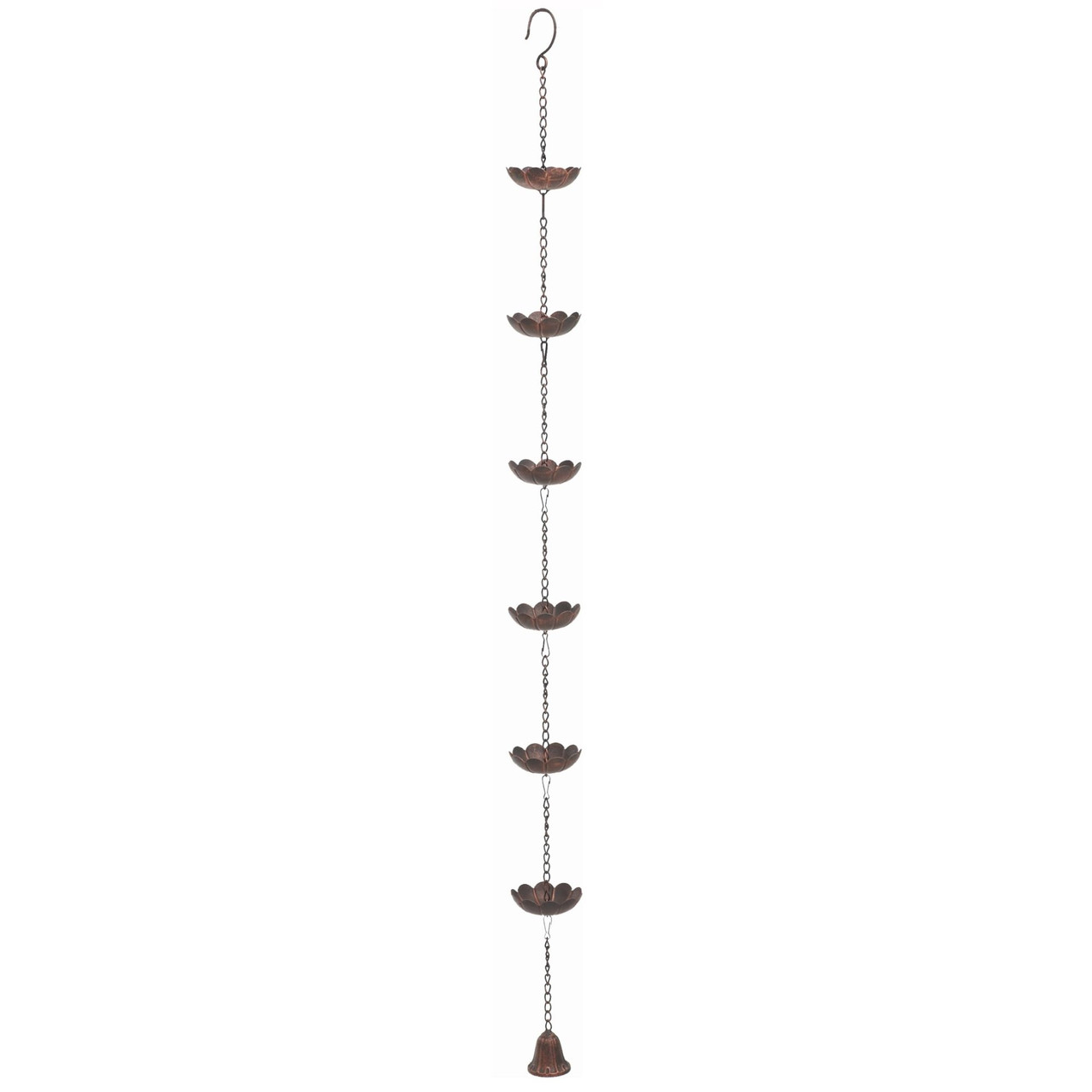 54.5" Copper Brown Traditional Flower Hanging Rain Chain | Christmas ...