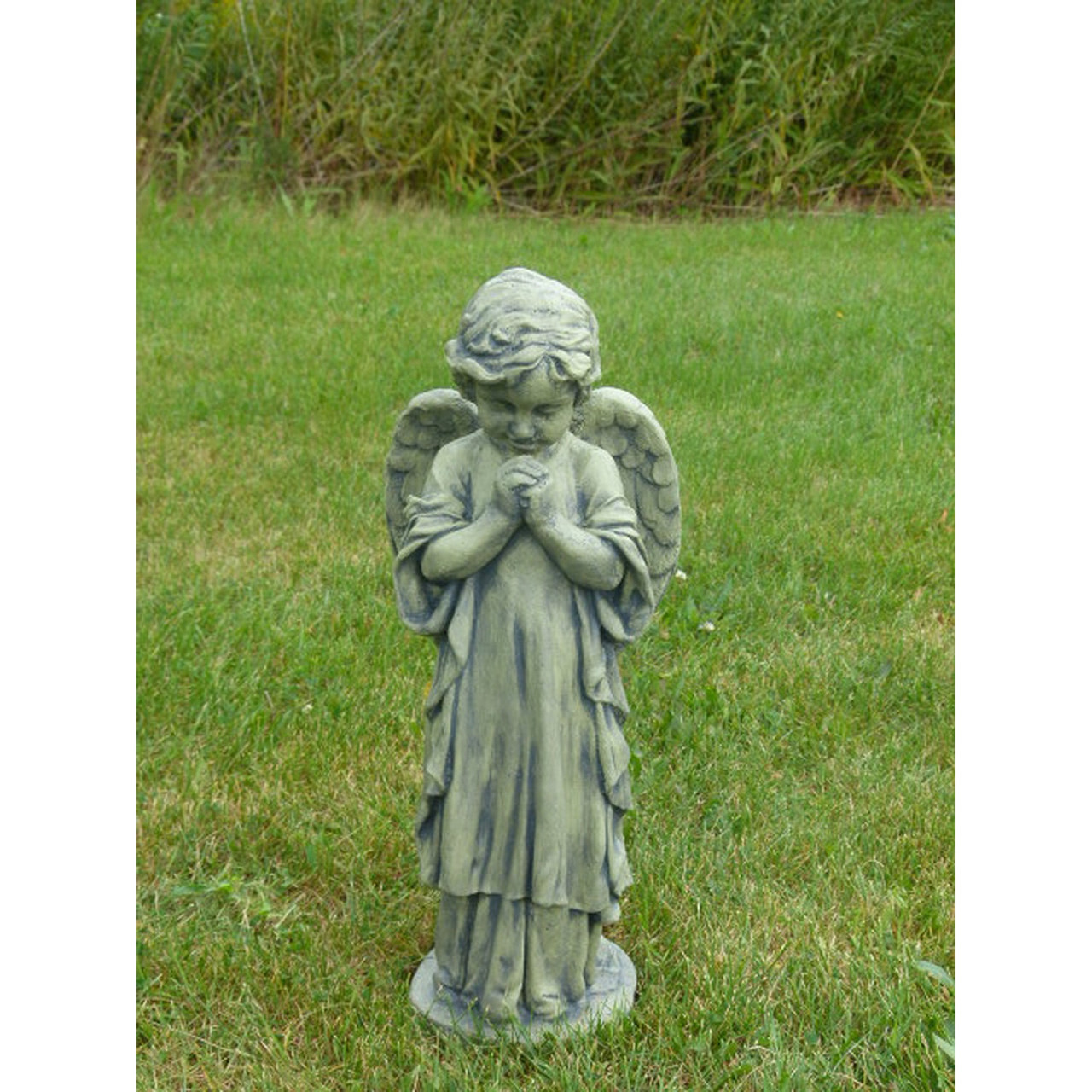 36" Vibrant Unique Teal Standing Angel Outdoor Statue | Christmas Central