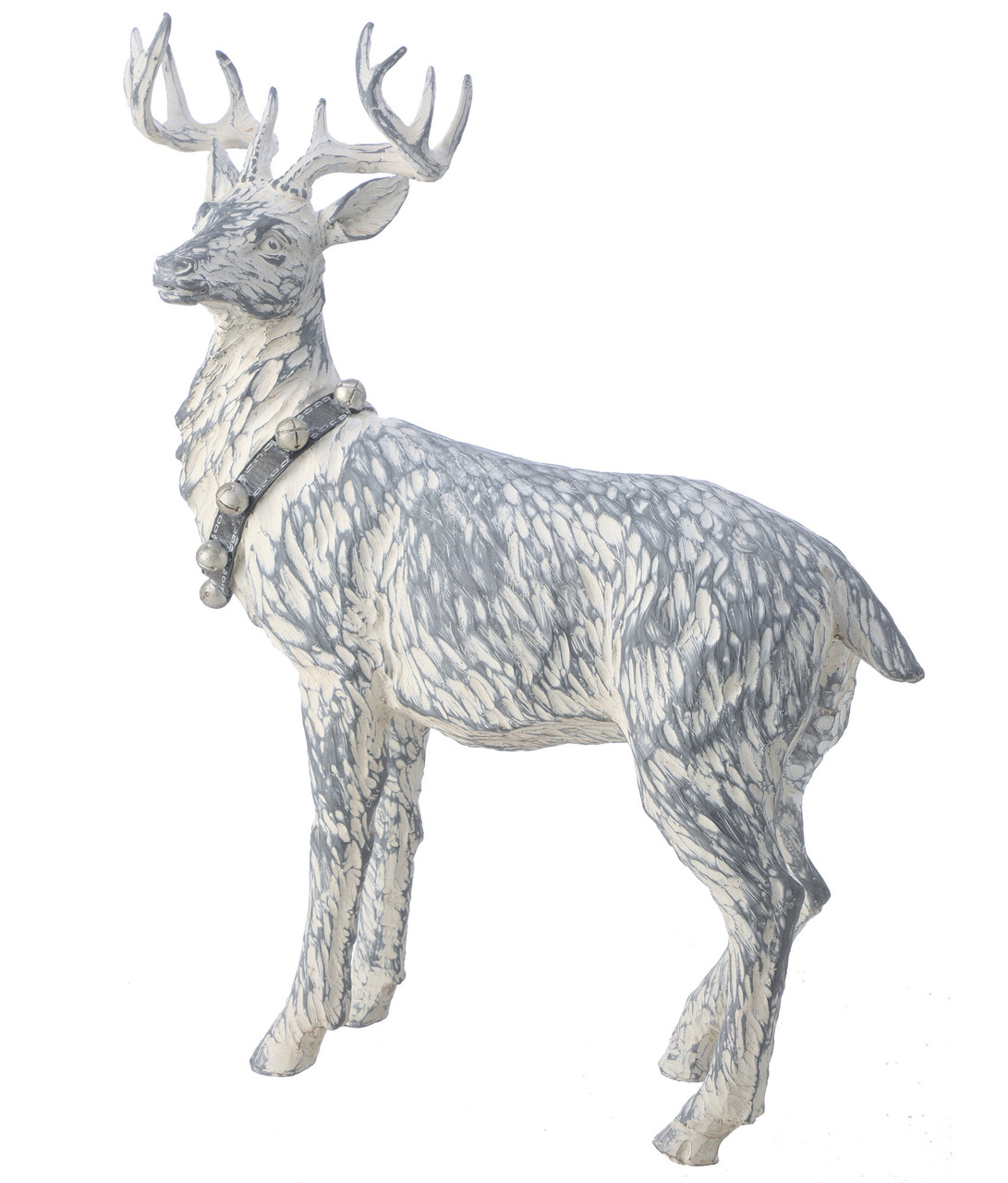 15.75" White & Weathered Blue Standing Winter Solstice Deer - Christmas ...