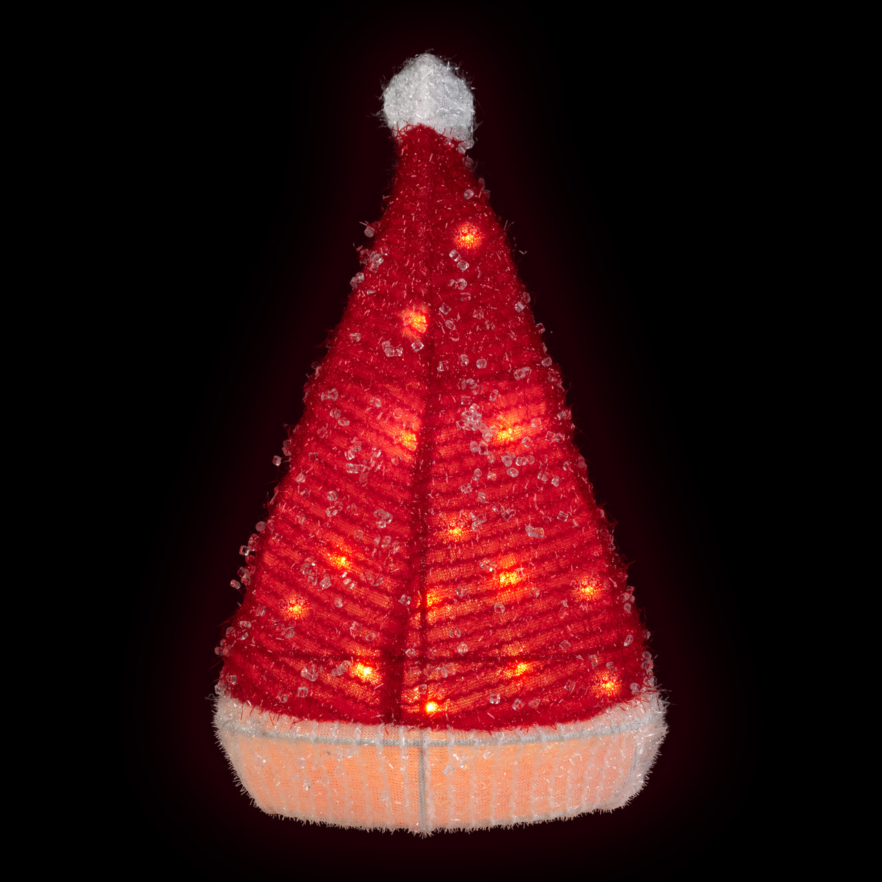 12.25" Lighted Santa Hat Christmas Tree Topper, Clear Lights ...