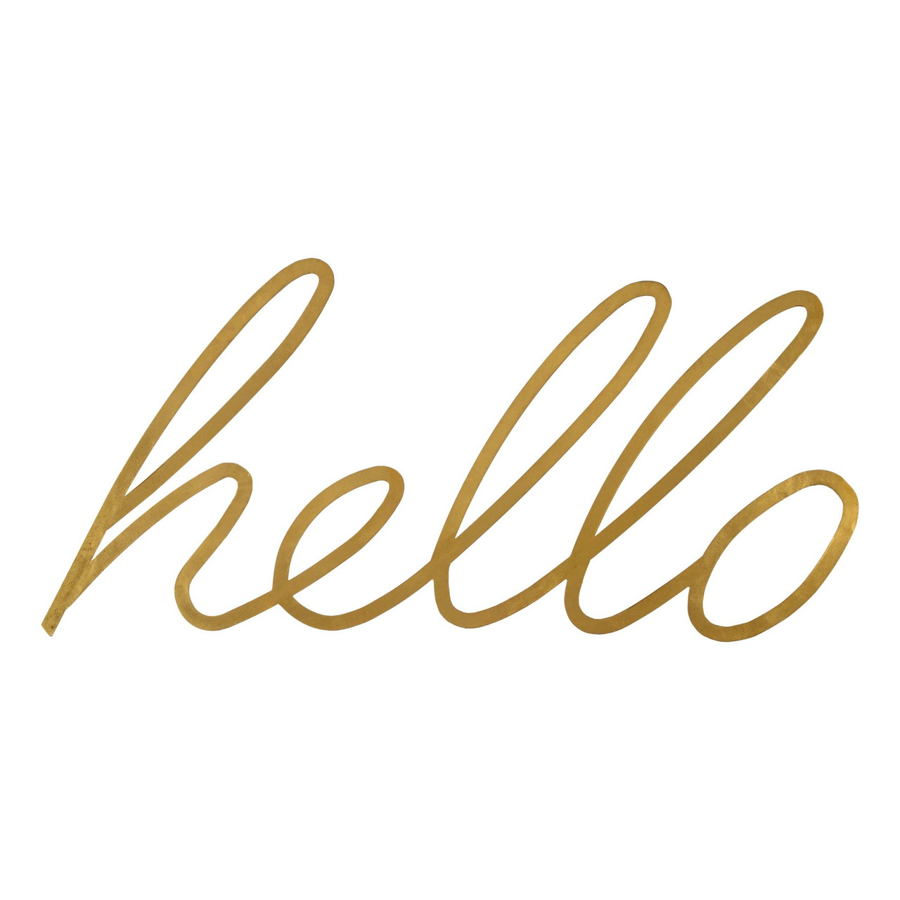 Antique Gold Leaf Finished Hello Wall Decor 24" x 51" | Christmas Central