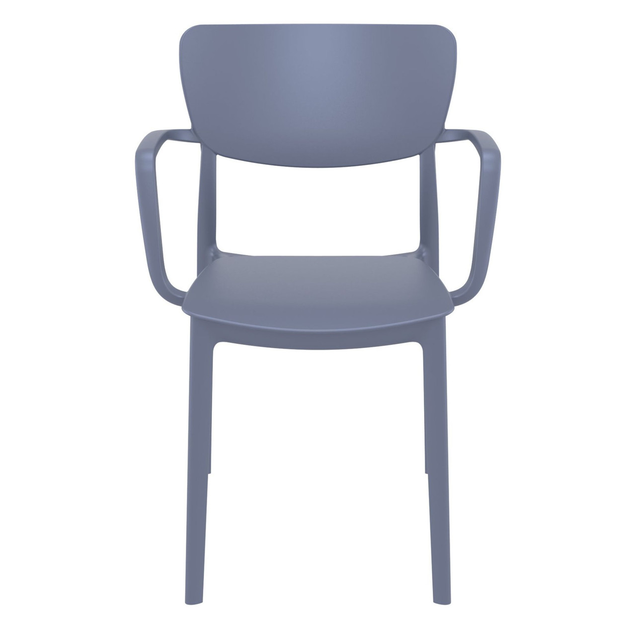 33" Gray Solid Stackable Patio Dining Arm Chair | Christmas Central