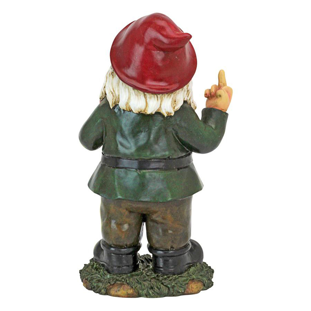 12" Tipsy Elf with Beer Flipping the Bird Outdoor Garden Statue ...
