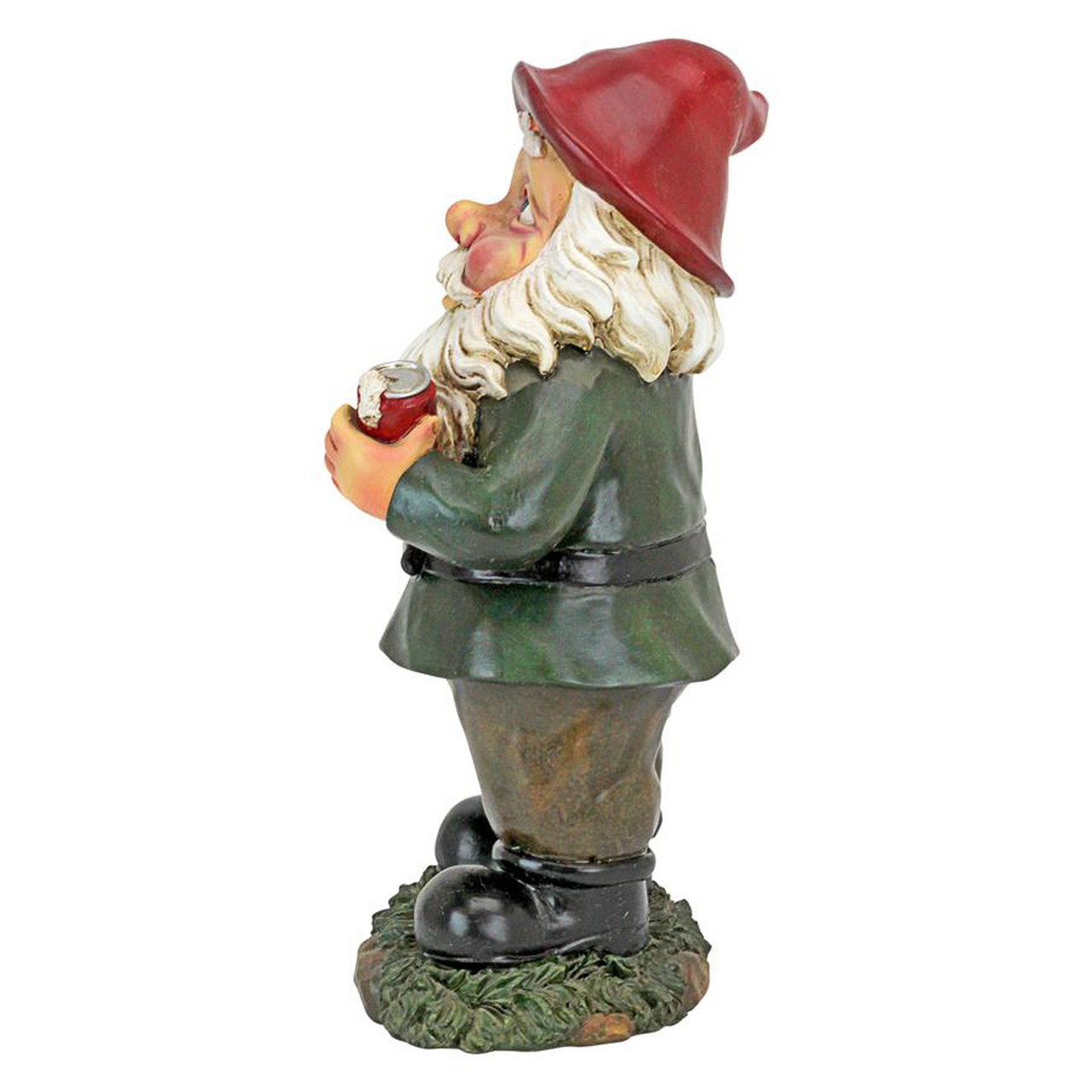 12" Tipsy Elf with Beer Flipping the Bird Outdoor Garden Statue ...
