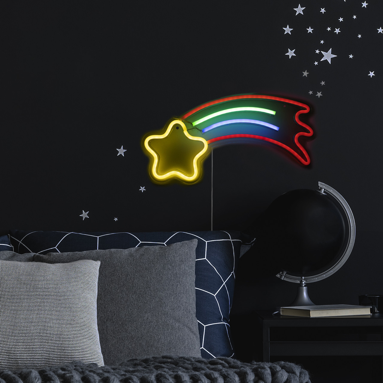 16" LED Neon Style Shooting Star Wall Sign | Christmas Central