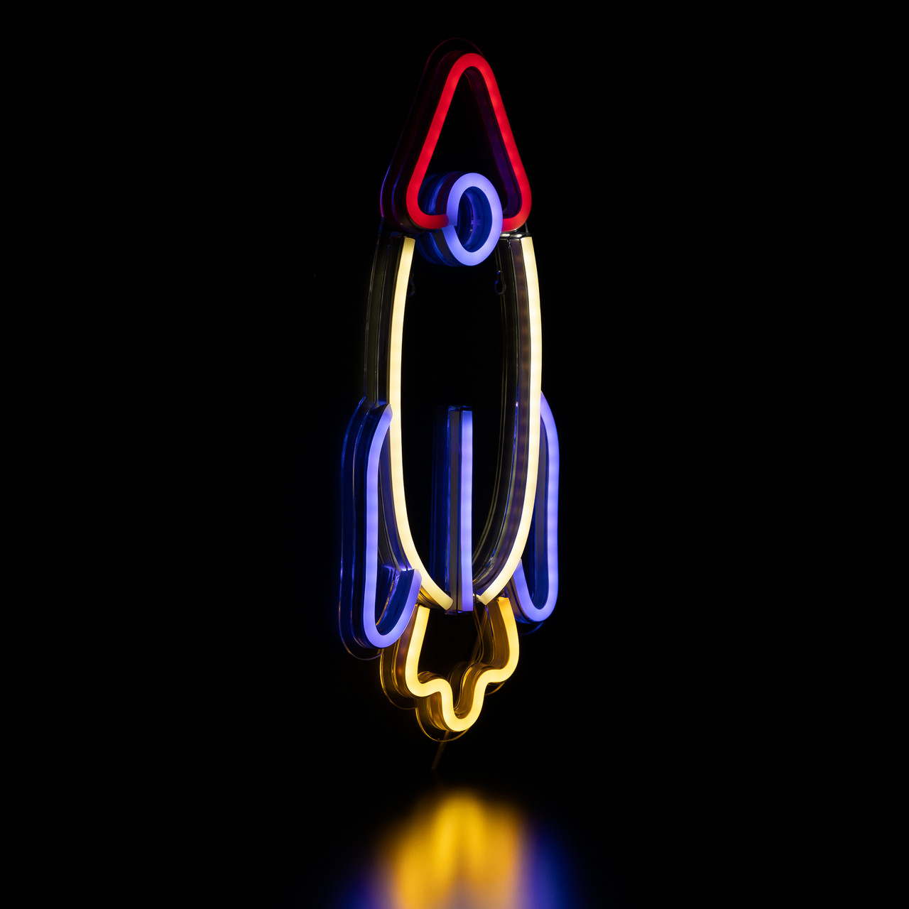 16.25" LED Neon Style Rocketship Wall Sign | Christmas Central