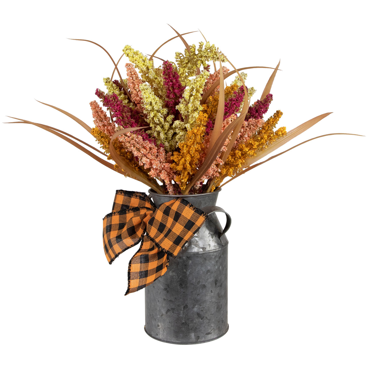 18" Autumn Harvest Foliage in Canister Floral Decoration | Christmas ...