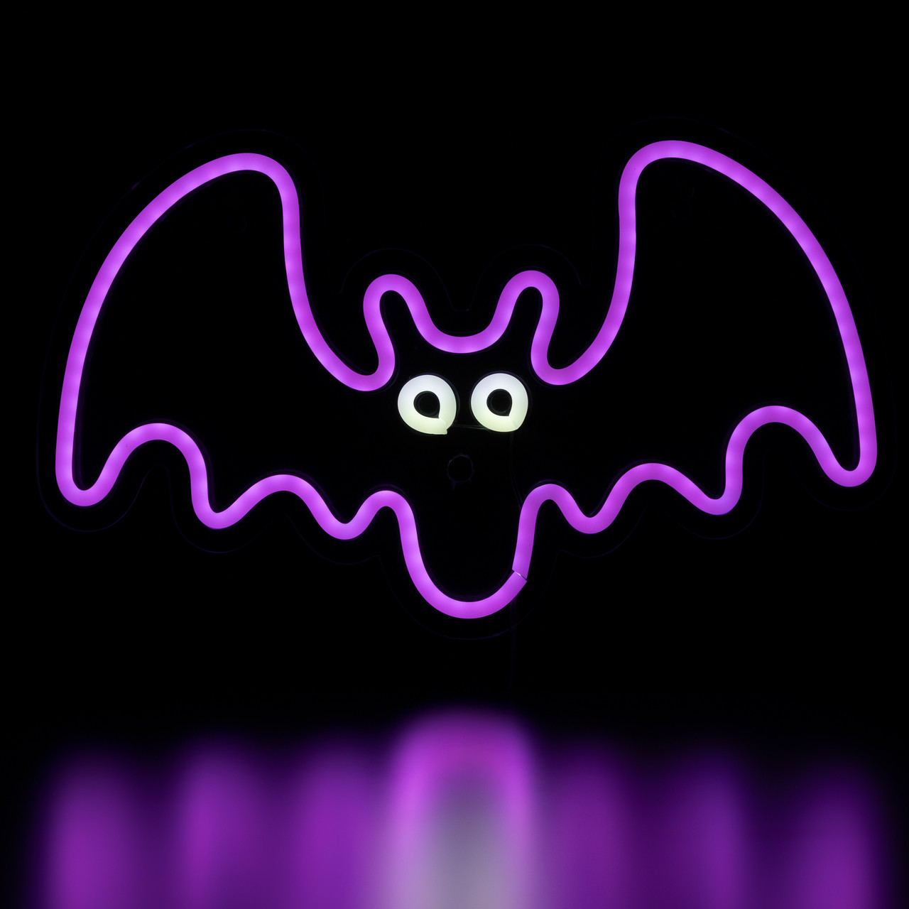 LED Bat Neon Lighted Halloween Wall or Window Decoration - 15" - Purple ...