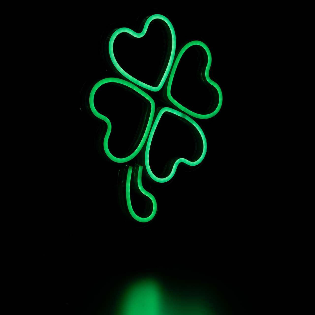 15" LED Lighted Neon Style Green Shamrock St. Patrick's Day Window ...