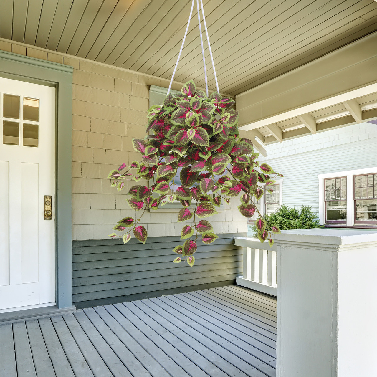 20" Mini Coleus Artificial Hanging Bush | Christmas Central