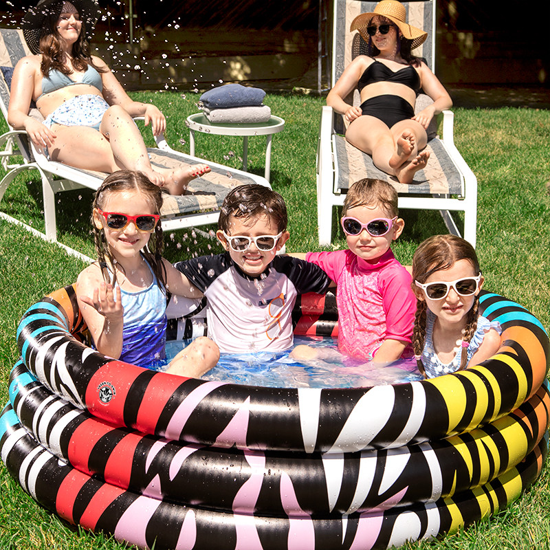 36" Inflatable Multi-Color Zebra Striped Children's Wading Swimming ...