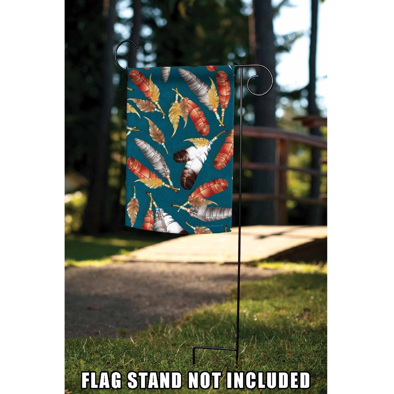 Dancing Bird Feathers Outdoor Garden Flag 18" x 12.5" | Christmas Central