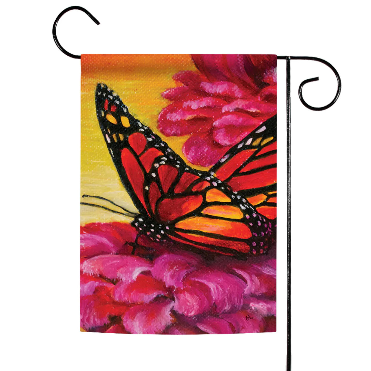 Painted Butterfly & Flower Outdoor Garden Flag 18" x 12.5" | Christmas ...