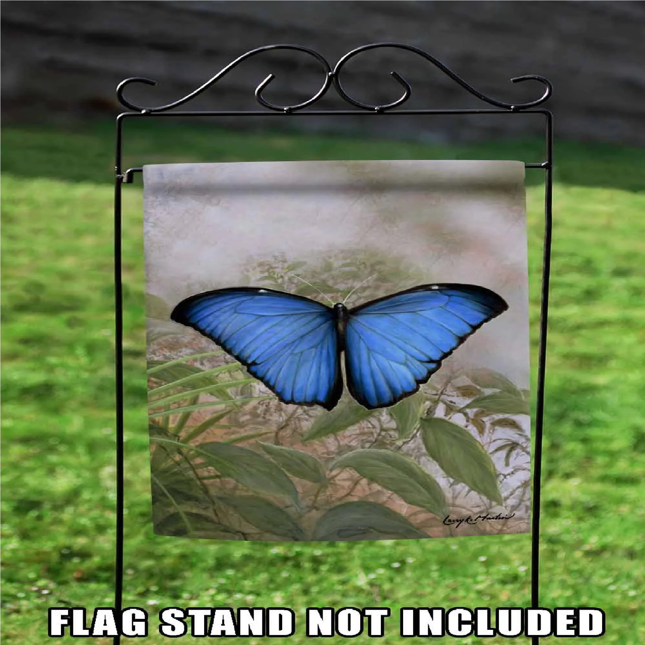 Blue Morpho Butterfly Outdoor Garden Flag 18" x 12.5" | Christmas Central
